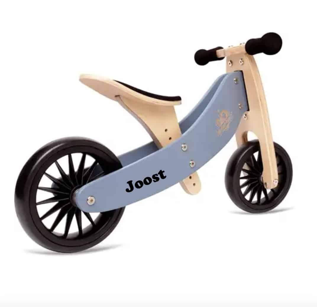 Kinderfeets 2-in-1 Houten Loopfiets Met Naam *Kidzincolor